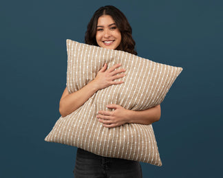 Monterey, Textured Neutral Pillow Cover with Woven Stripe – Coterie ...